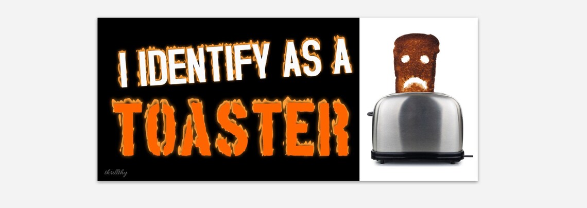 I Identify as A Toaster Bumper Sticker Decal With Flames for Scion Xb ...