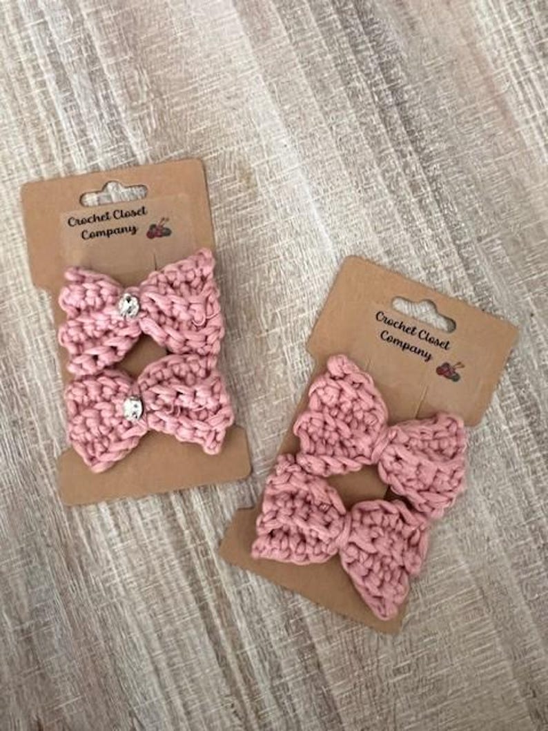 Handmade Crocheted Hair Bows - Small - Etsy