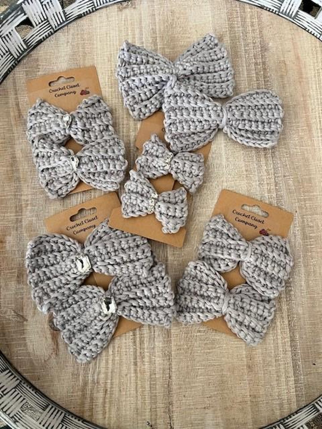 Handmade Crocheted Hair Bows - Small - Etsy