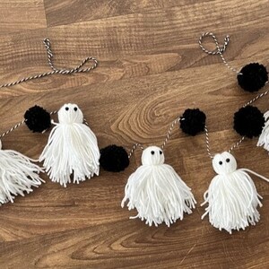 Hey Boo Garland With Yarn Ghost Halloween Garland Halloween Decoration ...