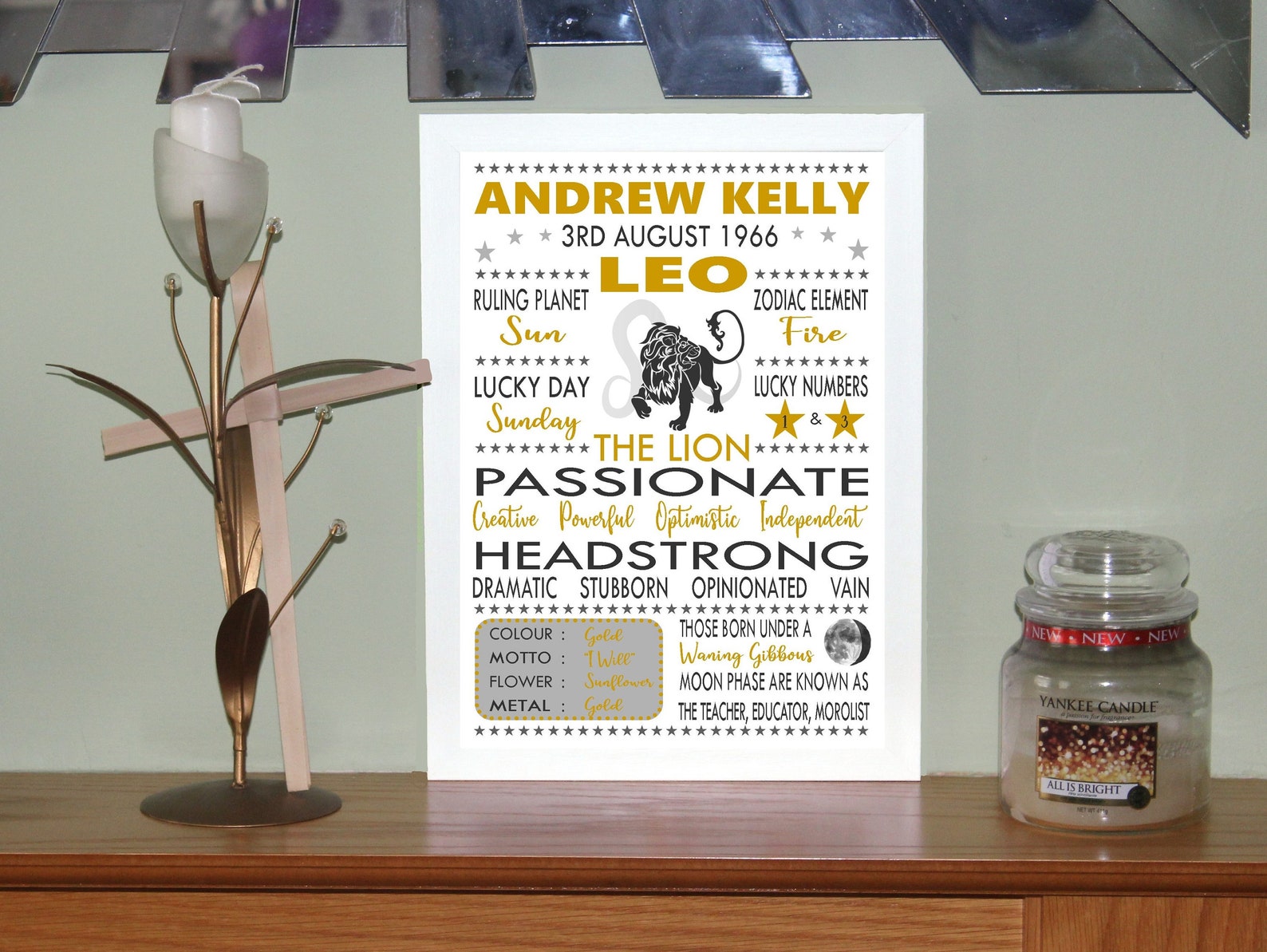 PERSONALISED Leo Star Sign Zodiac Birthday Horoscope A4 - Etsy