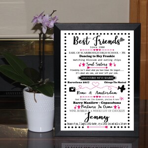Personalised BEST FRIENDS BORDER Memories Keepsake A4 Print Sold as the ...