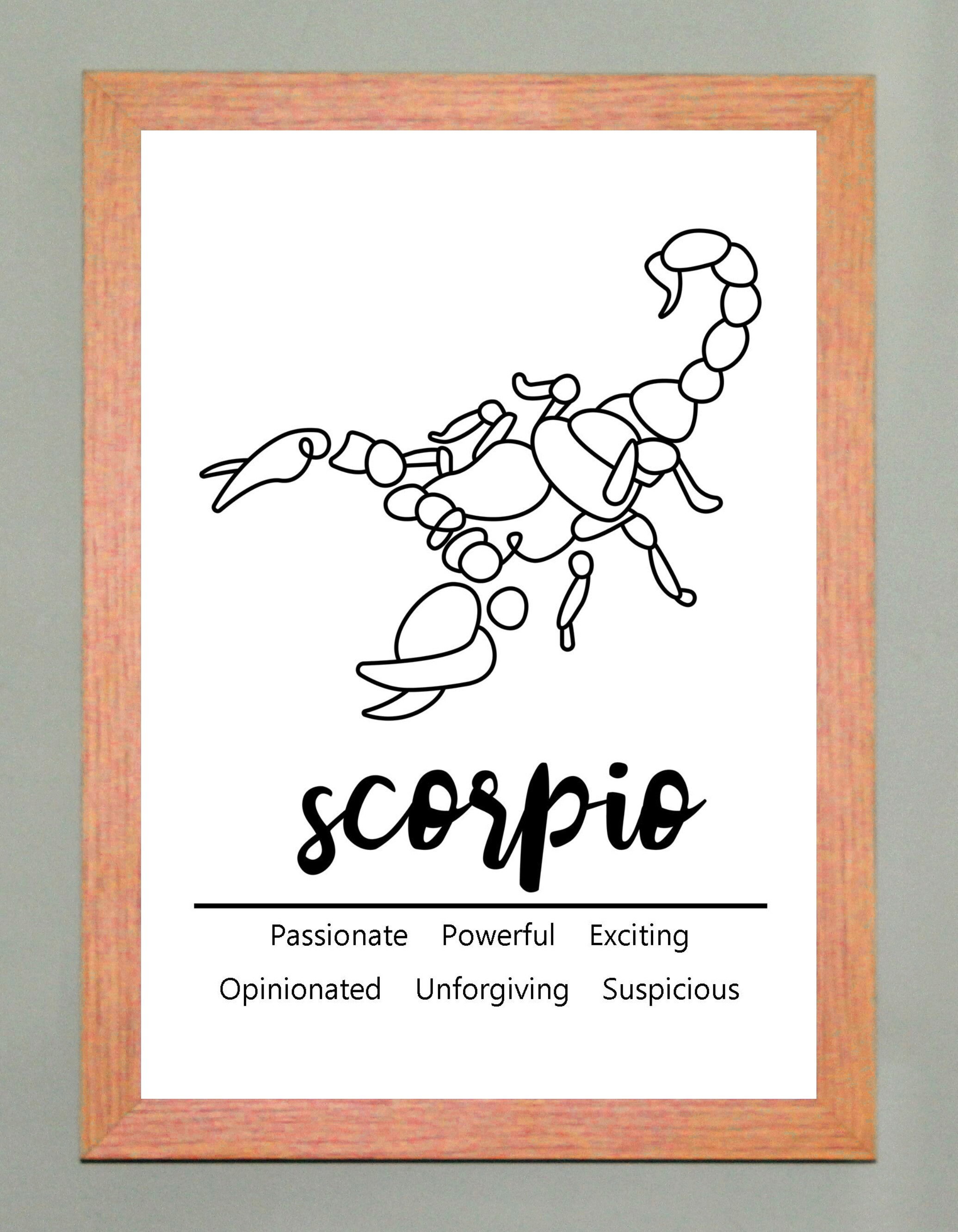 SCORPIO ZODIAC Star Sign Traits A4 Poster Sold as the Print Only or in ...