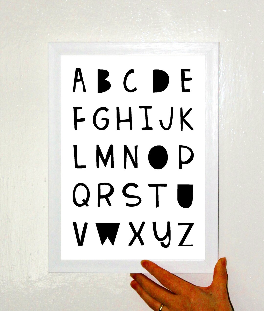 ALPHABET A4 Print Boy / Girl Nursery Wall Art in Black Sold as Print ...