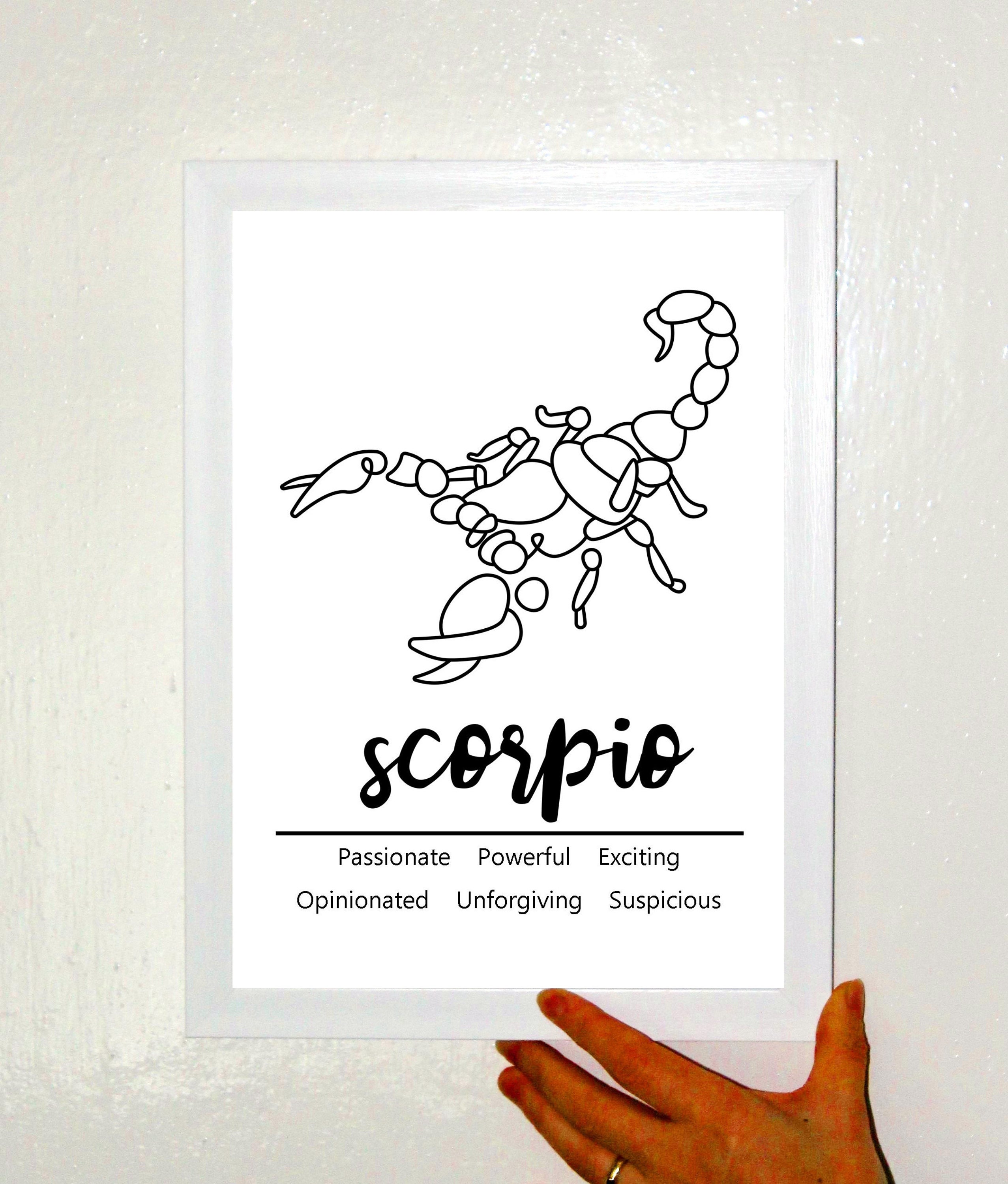 SCORPIO ZODIAC Star Sign Traits A4 Poster Sold as the Print Only or in ...