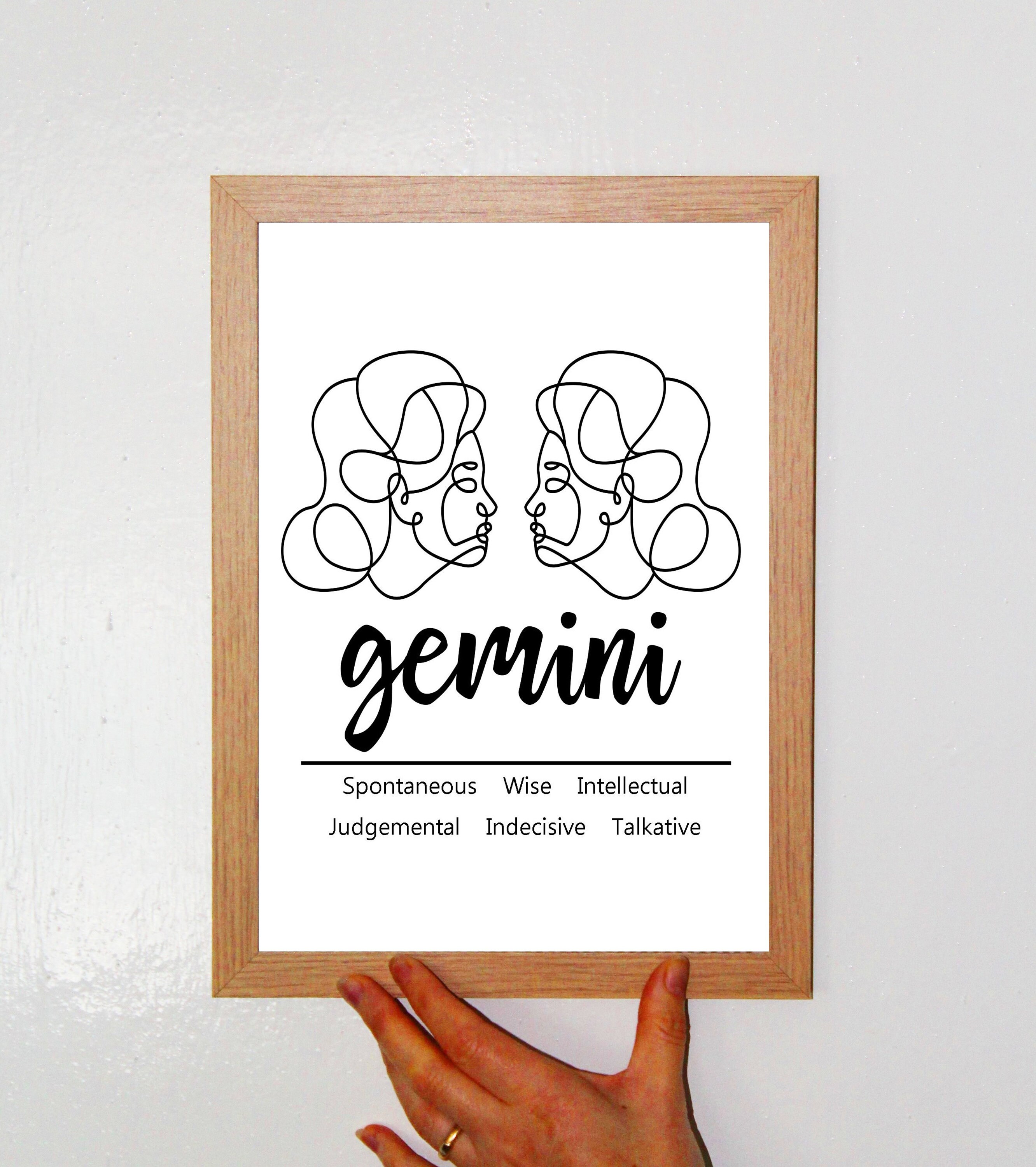 GEMINI ZODIAC Star Sign Traits A4 Poster Sold as the Print Only or in a ...