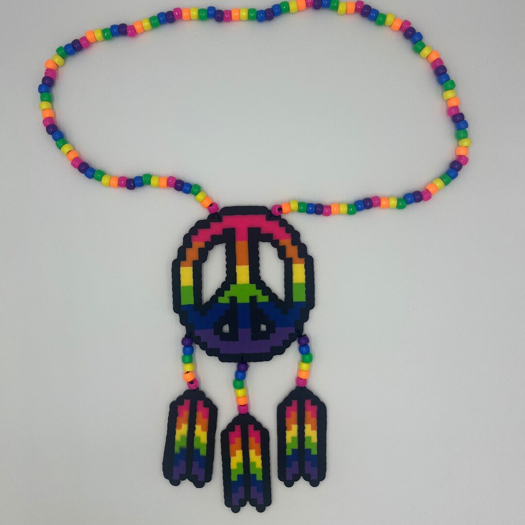 Peace Sign Perler Necklace/ Wall Decor - Etsy