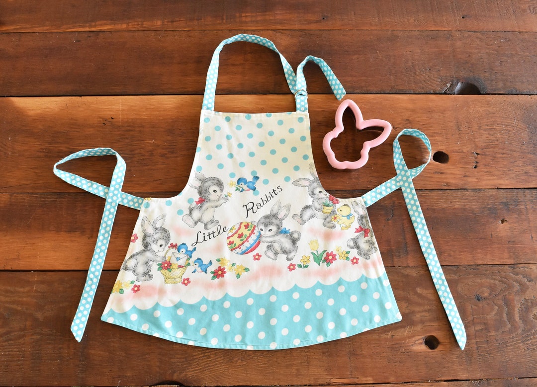 Children's Bunny Easter Apron, Apron With Bunnies, Child's Easter Apron ...