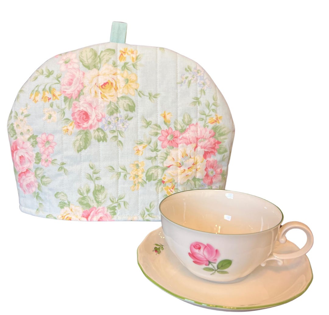 Blue and Yellow Floral Tea Cozy, Tea Pot Cozy, Teapot Cover, Floral ...