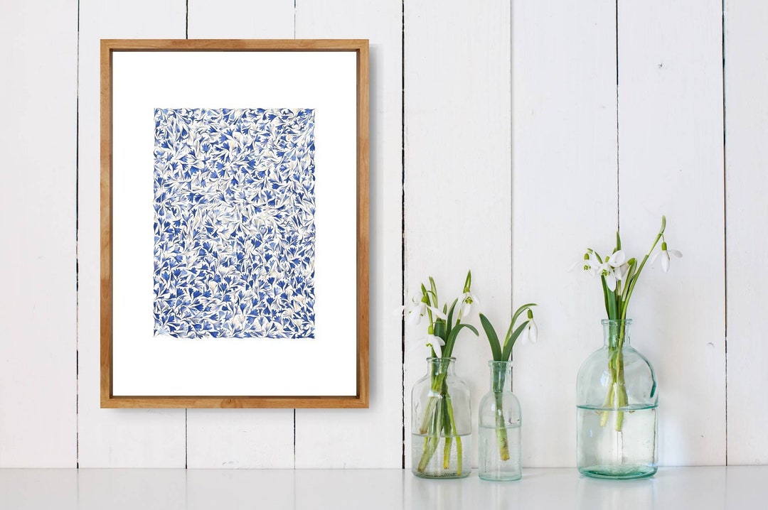Cornflower Blues: Size A3, Pressed Flower PRINT, Botanical Art PRINT ...