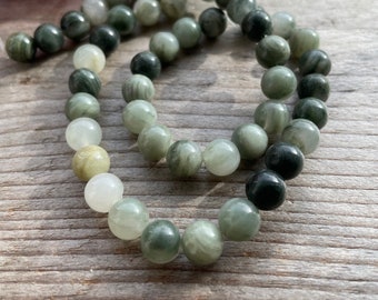 Natural 8mm Australian Green Grass Agate Faceted Round Beads Genuine ...