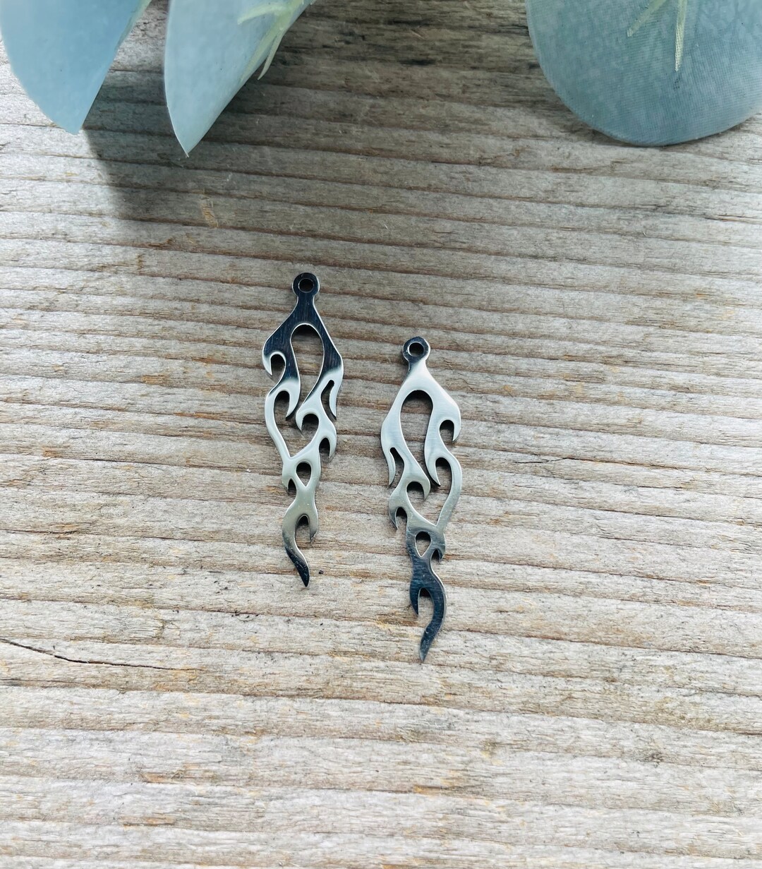 Stainless Steel Fire Charm: Earrings or Pendants - Etsy