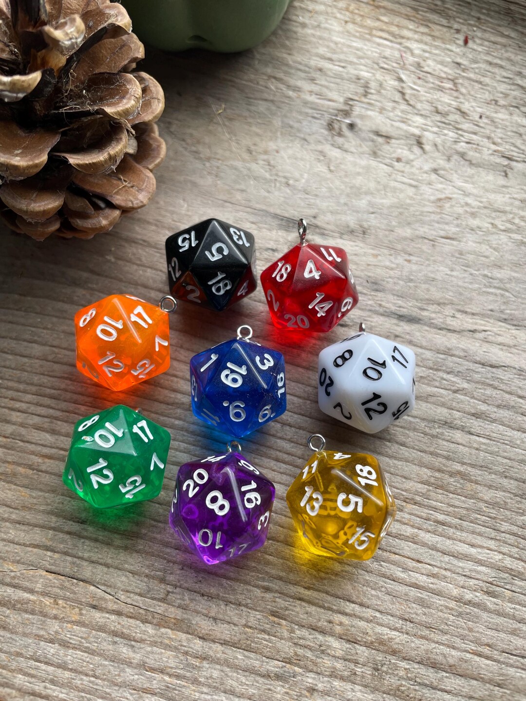 Fun D20 Charms for Earrings or Pendants 27.5x20x20mm, - Etsy