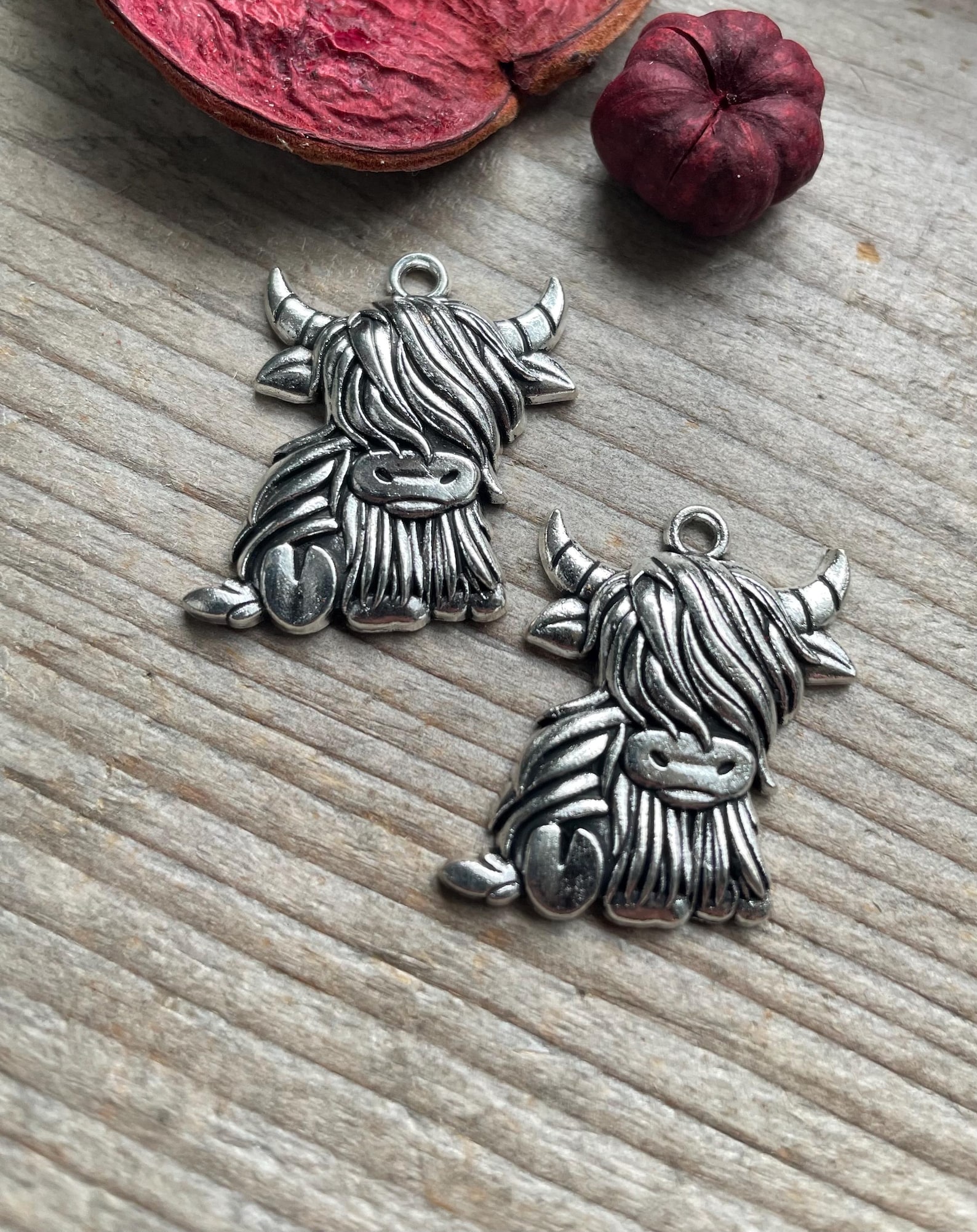 Highland Cow Charms 22 X 27 Mm - Etsy