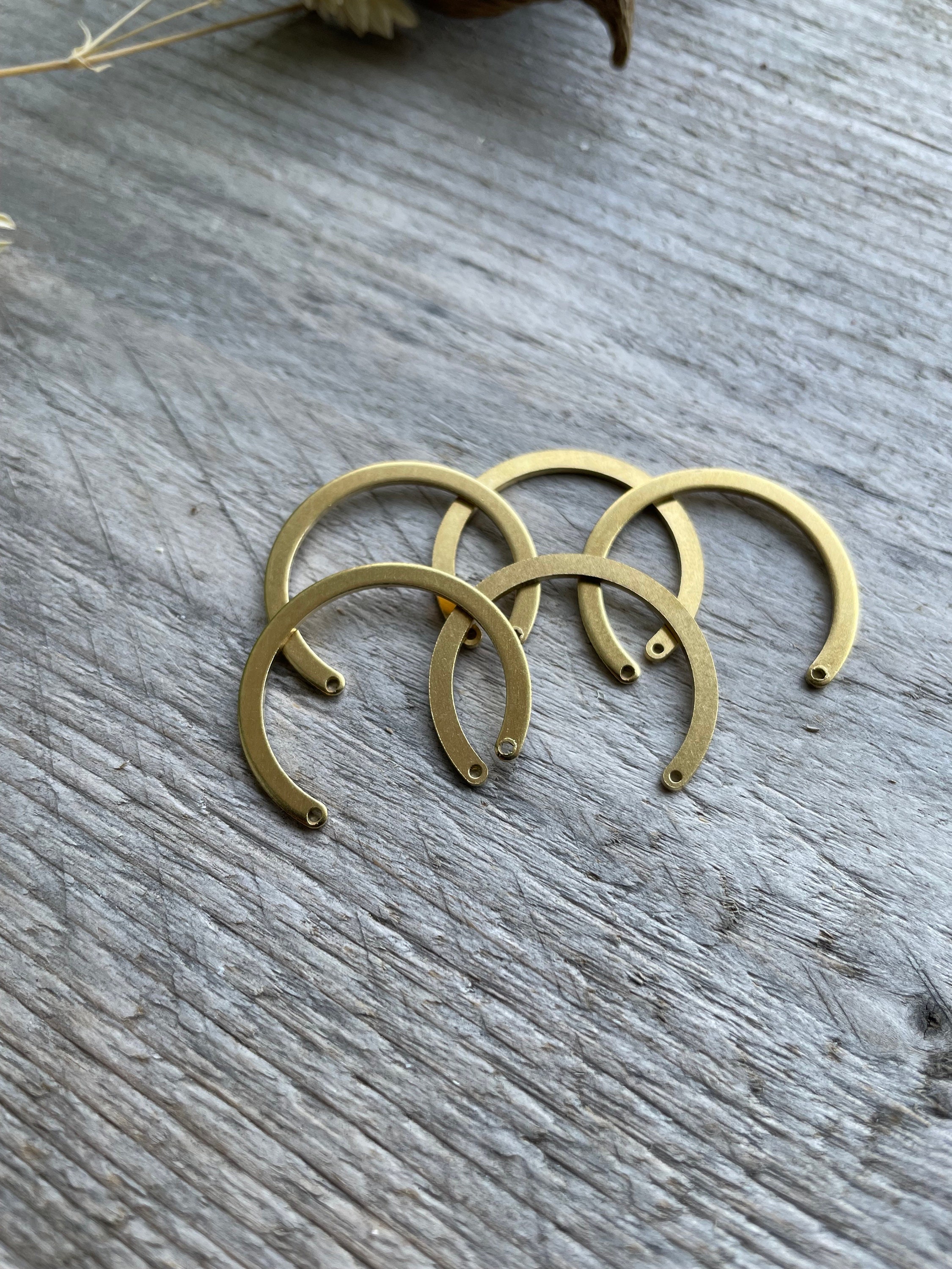 Raw Brass Curved Bar Double Top Loop Half Circle Connector - Etsy