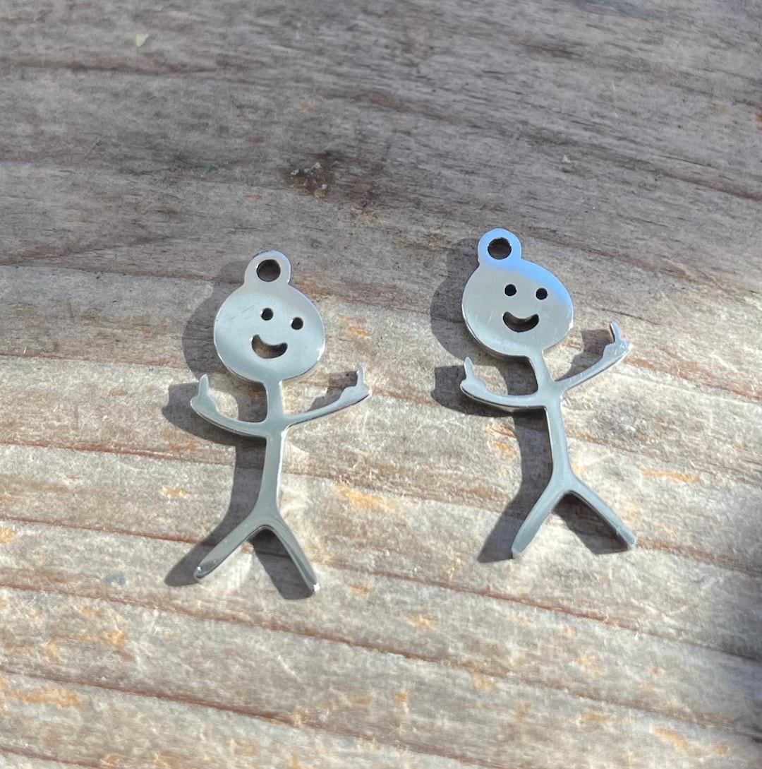Middle Finger Stick Figure Charms - Etsy