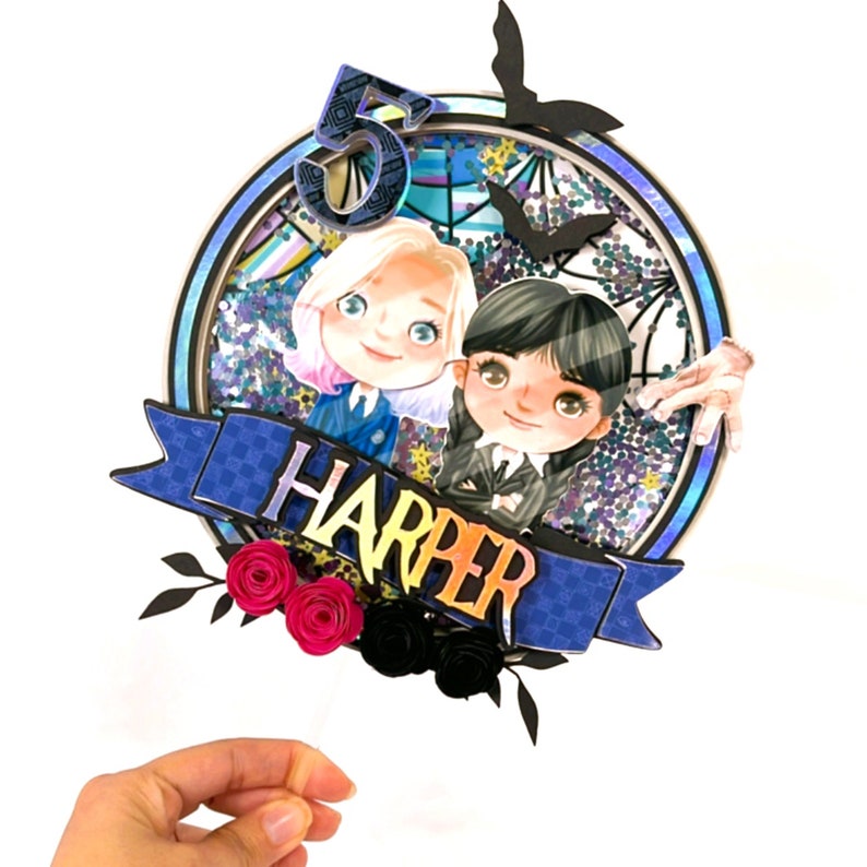 Wednesday Addams Cake Topper Wednesday Addams Birthday - Etsy