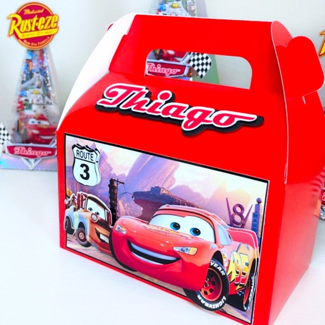 Cars Lunch Box, Cars Birthday Party, Cars Favor Boxes Cars Movie Rayo ...