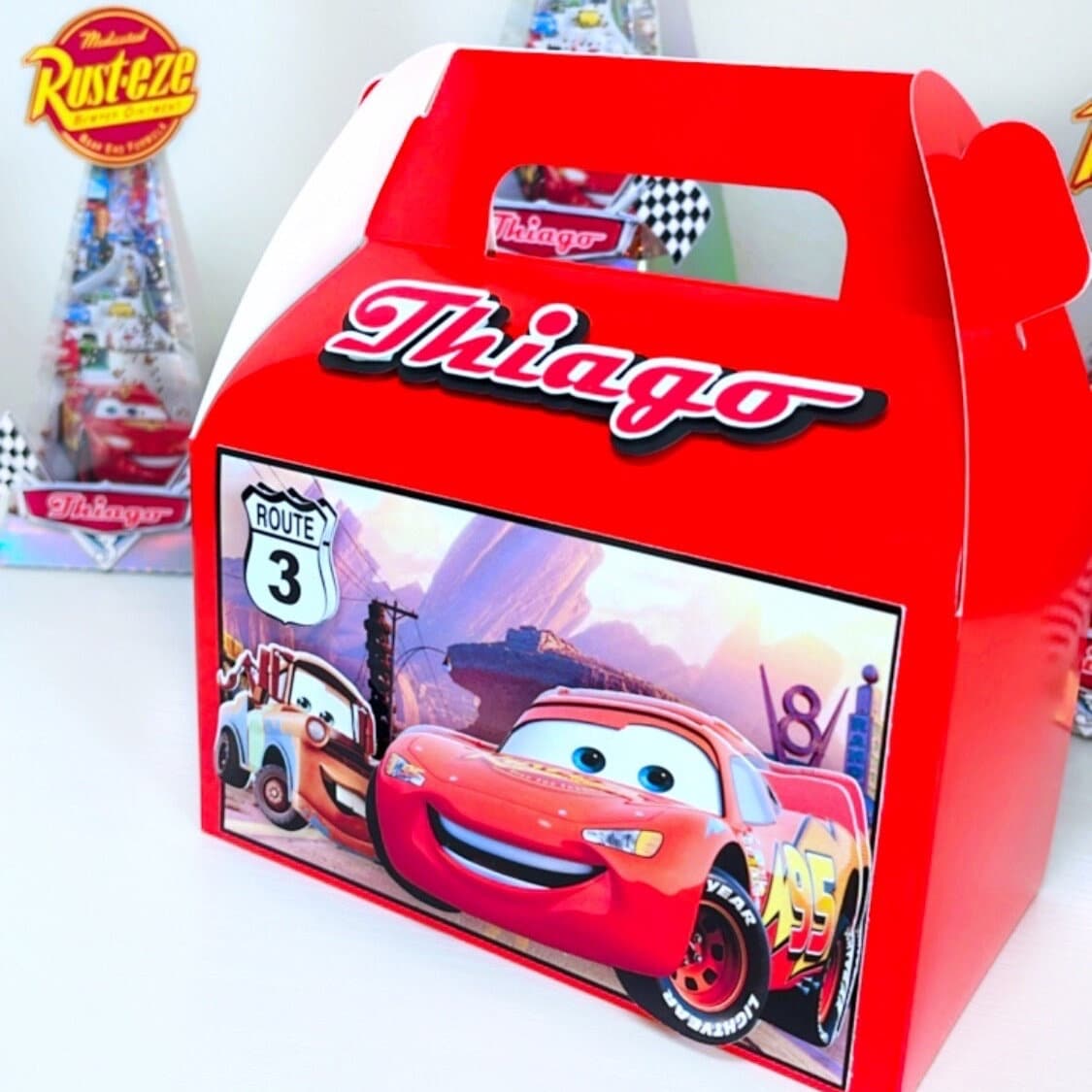 Cars Lunch Box, Cars Birthday Party, Cars Favor Boxes Cars Movie Rayo ...