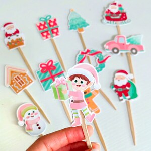 Holidays Cupcake Toppers, Christmas Cupcake Toppers, Christmas Party ...