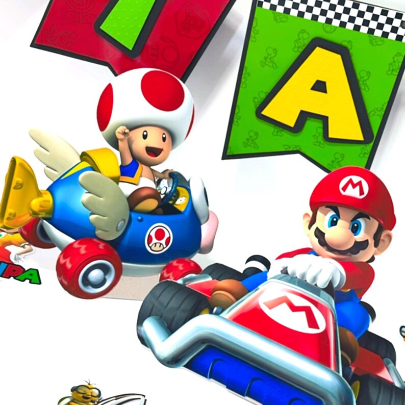 Kit Party Super Mario Car Mario Car Cake Topper Box Party - Etsy