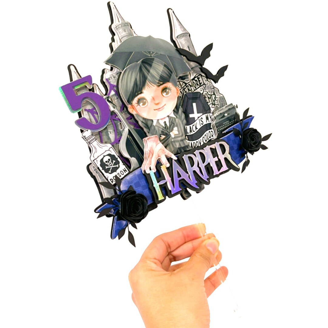 Wednesday Addams Cake Topper, Wednesday Addams Birthday, Wednesday ...