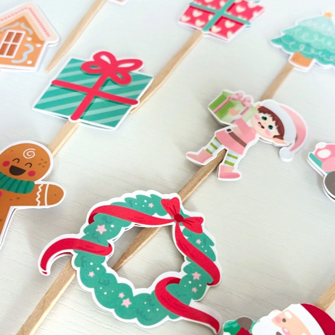 Holidays Cupcake Toppers, Christmas Cupcake Toppers, Christmas Party ...