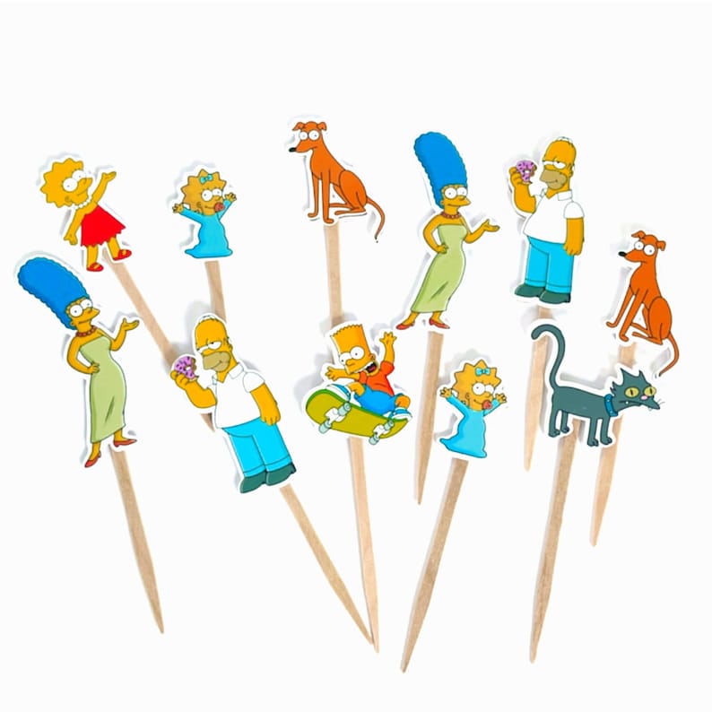 Cupcake Toppers the Simpsons the Simpsons Birthday the - Etsy