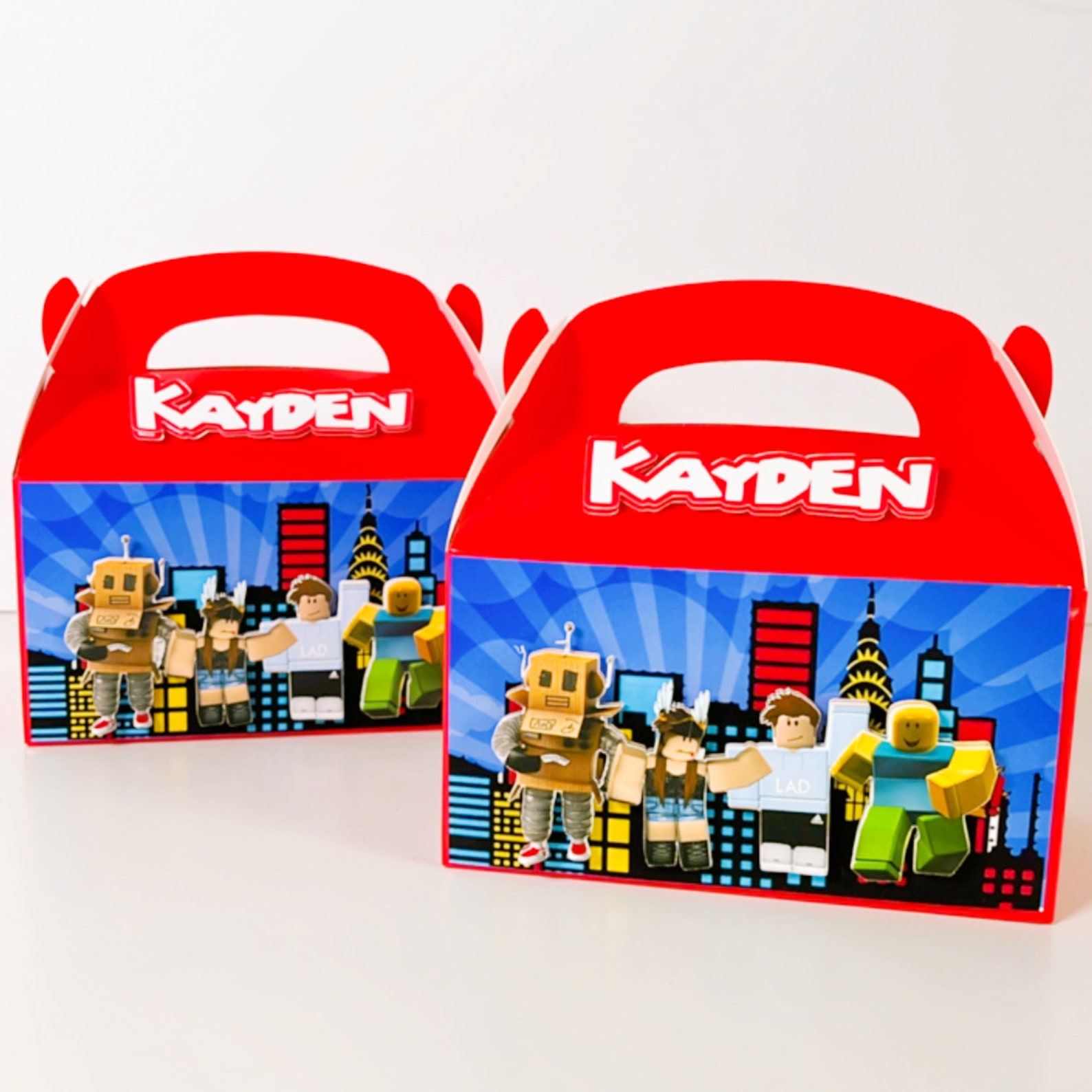 Gable Box Roblox, Roblox Birthday Party, Roblox Favor Boxes, Roblox ...
