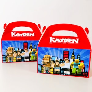 Gable Box Roblox, Roblox Birthday Party, Roblox Favor Boxes, Roblox ...
