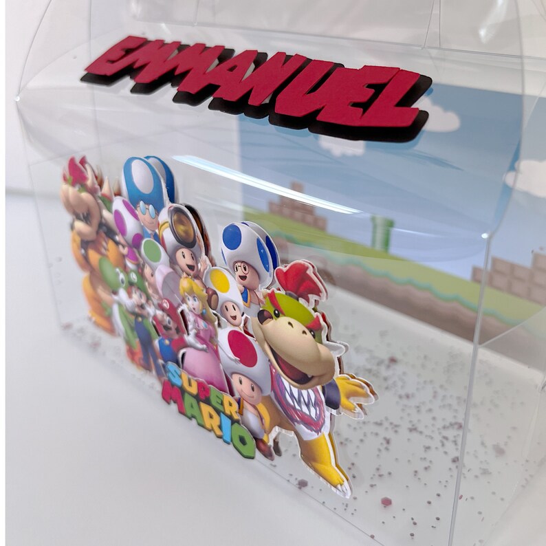 Mario Bros Gable Box Acetato Mario Bros Birthday Party Mario | Etsy