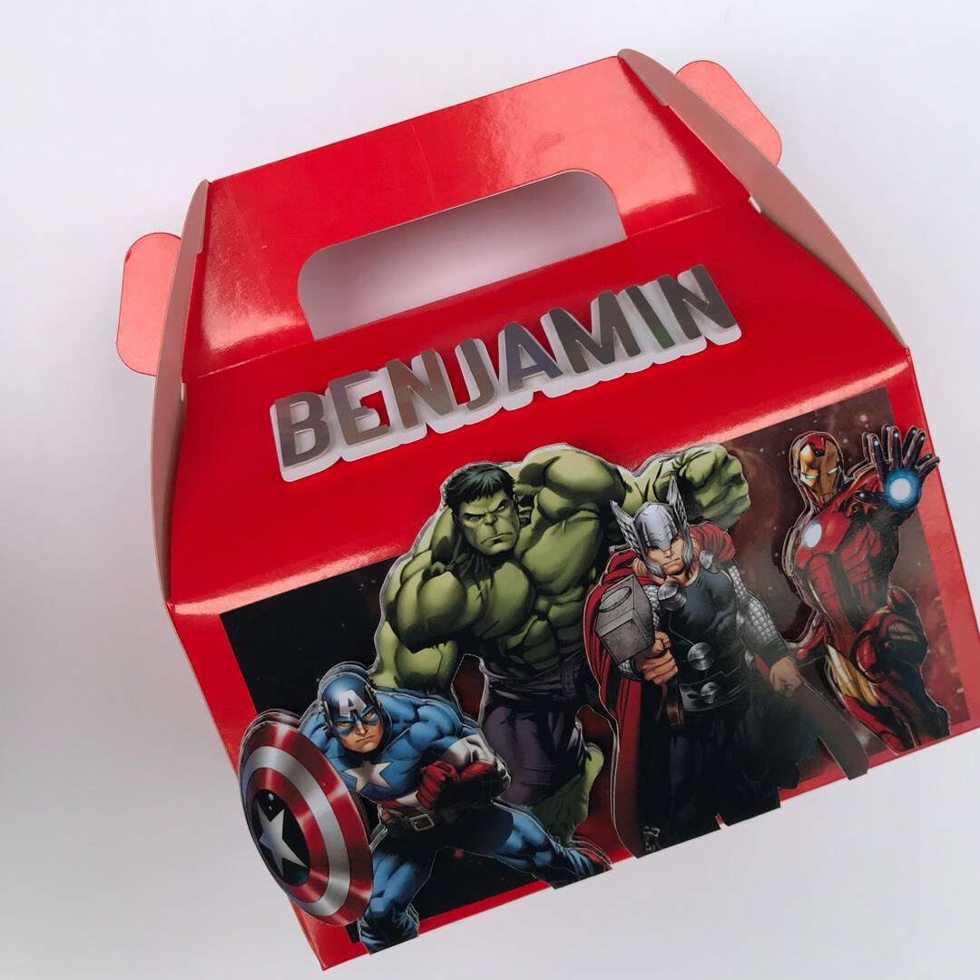 Marvel Gable Box, Marvel Birthday Party, Marvel Favor Boxes, Raya Gable ...