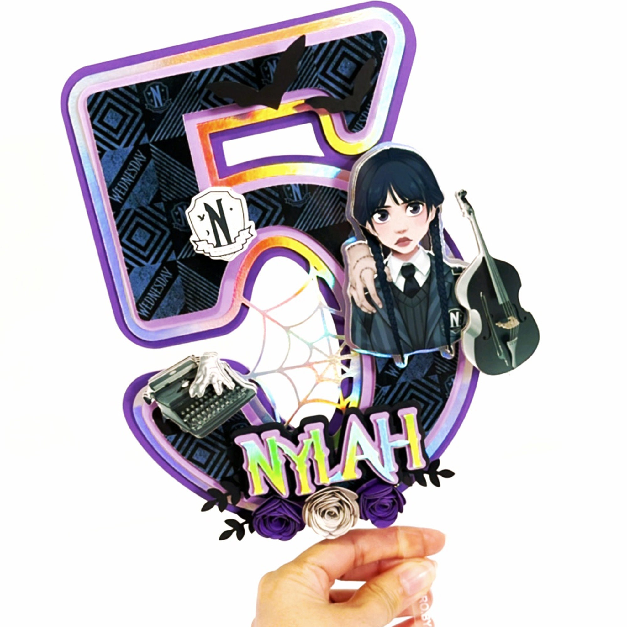 Wednesday Addams Cake Topper Wednesday Addams Birthday - Etsy