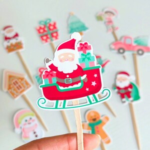 Holidays Cupcake Toppers, Christmas Cupcake Toppers, Christmas Party ...