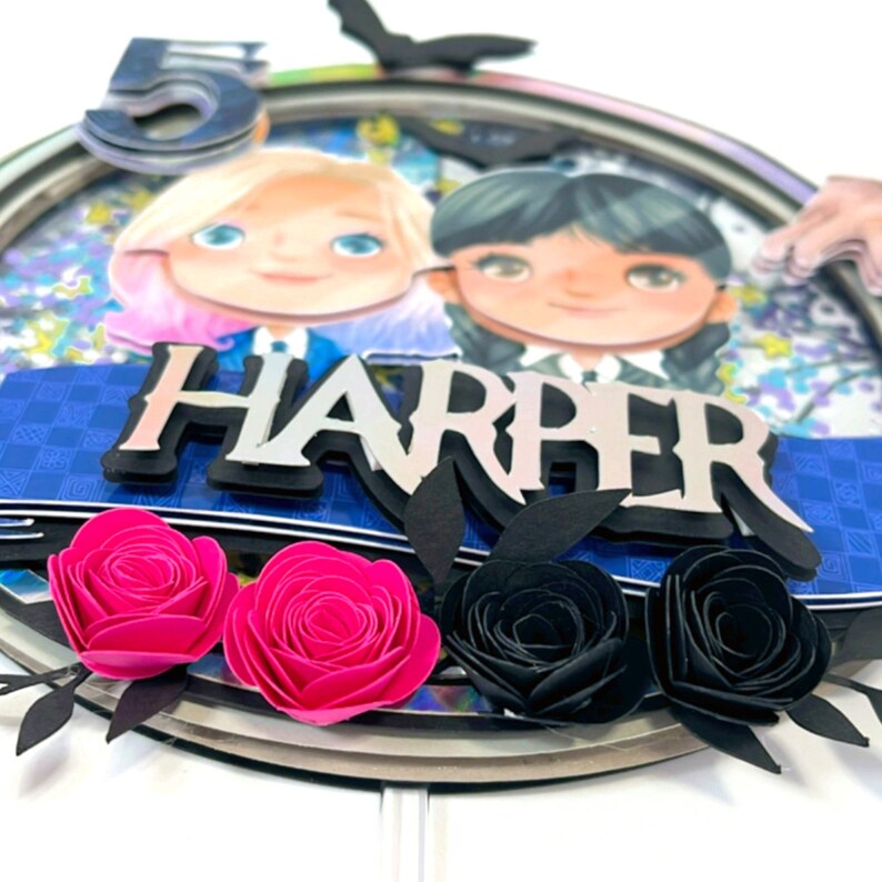 Wednesday Addams Cake Topper Wednesday Addams Birthday - Etsy