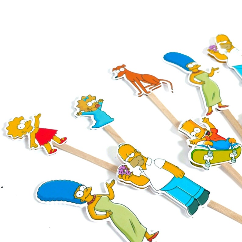 Cupcake Toppers the Simpsons the Simpsons Birthday the - Etsy