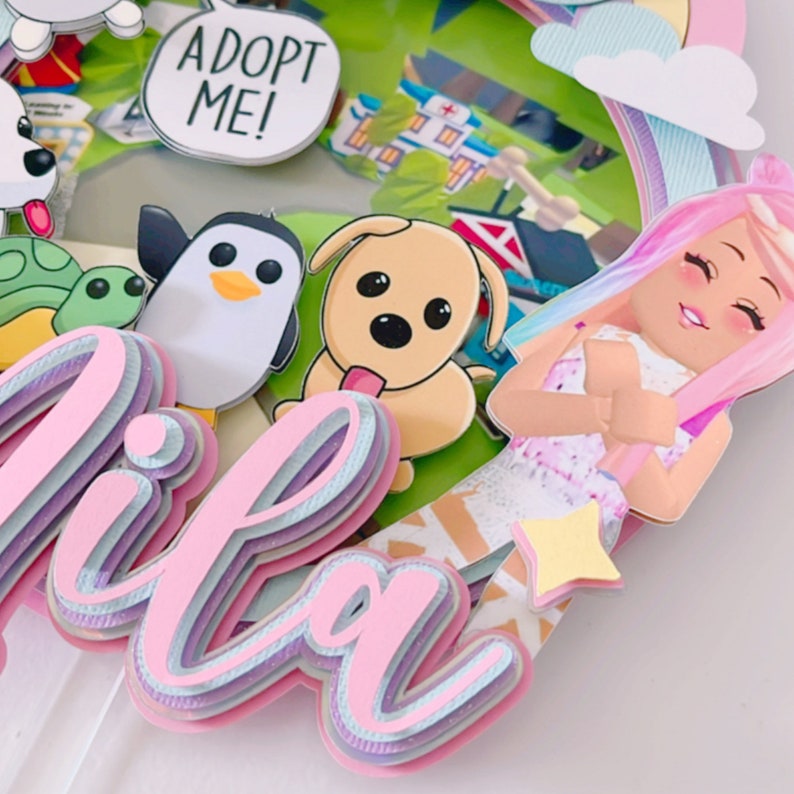 Cake Topper Adopt Me Roblox Party Decorations Cake - Etsy