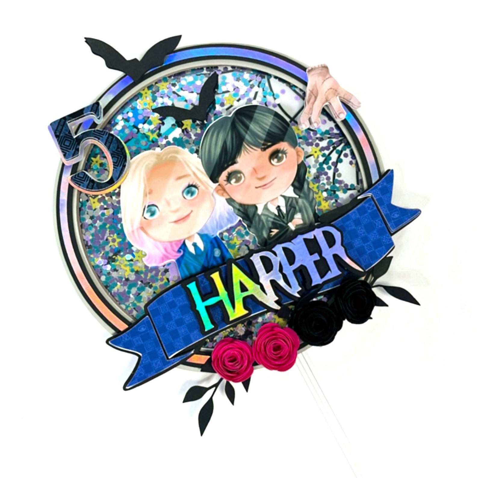 Wednesday Addams Cake Topper Wednesday Addams Birthday - Etsy