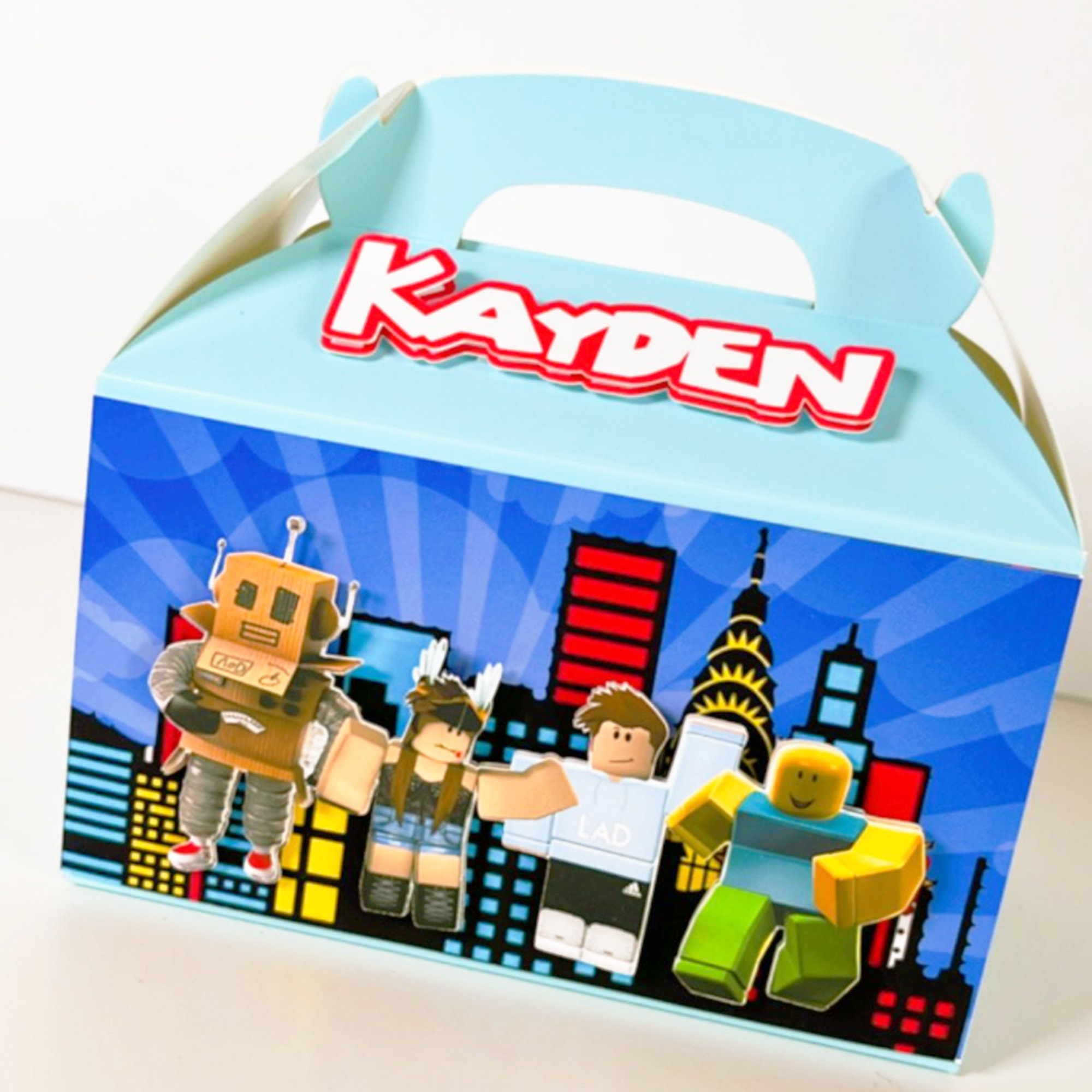 Gable Box Roblox, Roblox Birthday Party, Roblox Favor Boxes, Roblox ...