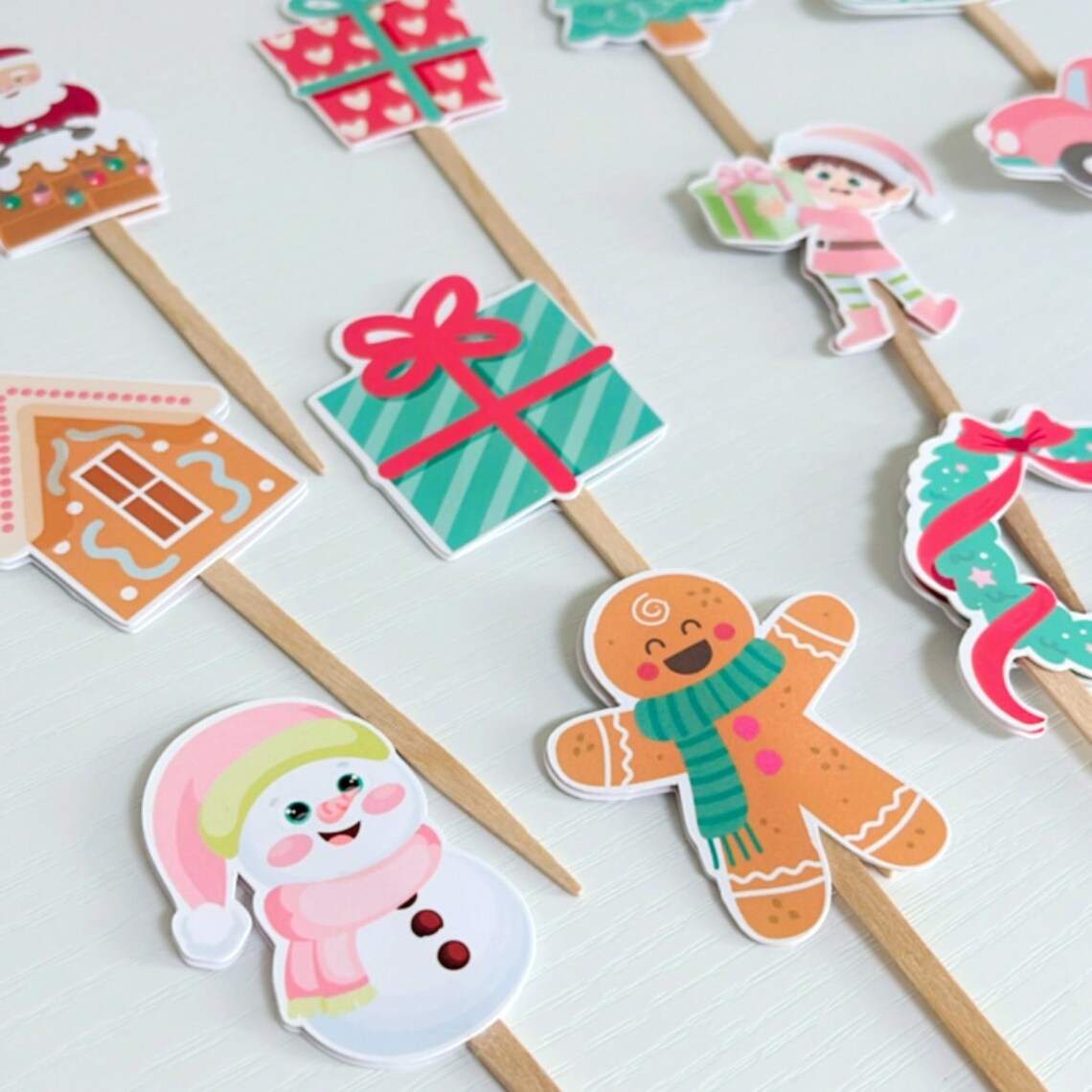 Holidays Cupcake Toppers, Christmas Cupcake Toppers, Christmas Party ...