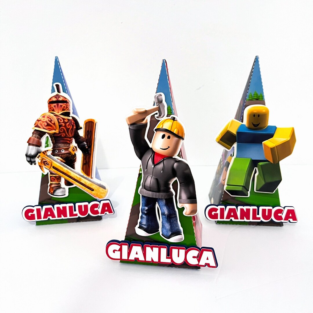 Party Cone Roblox Set Birthday, Roblox Favor Boxes Cone, Roblox Custom ...