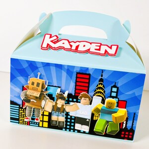 Gable Box Roblox, Roblox Birthday Party, Roblox Favor Boxes, Roblox ...