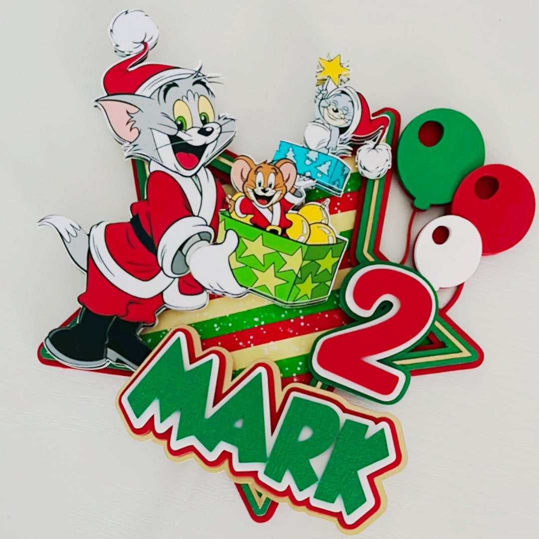 Kit Party Christmas Tom and Jerry, Tom Y Jerry Cake Topper, Tom & Jerry ...