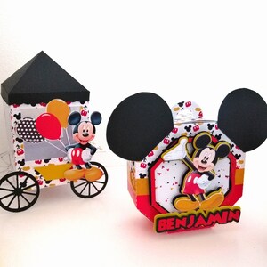 Mickey Mouse Party Favor Boxes, Mickey Favor Box, Mickey Birthday Party ...