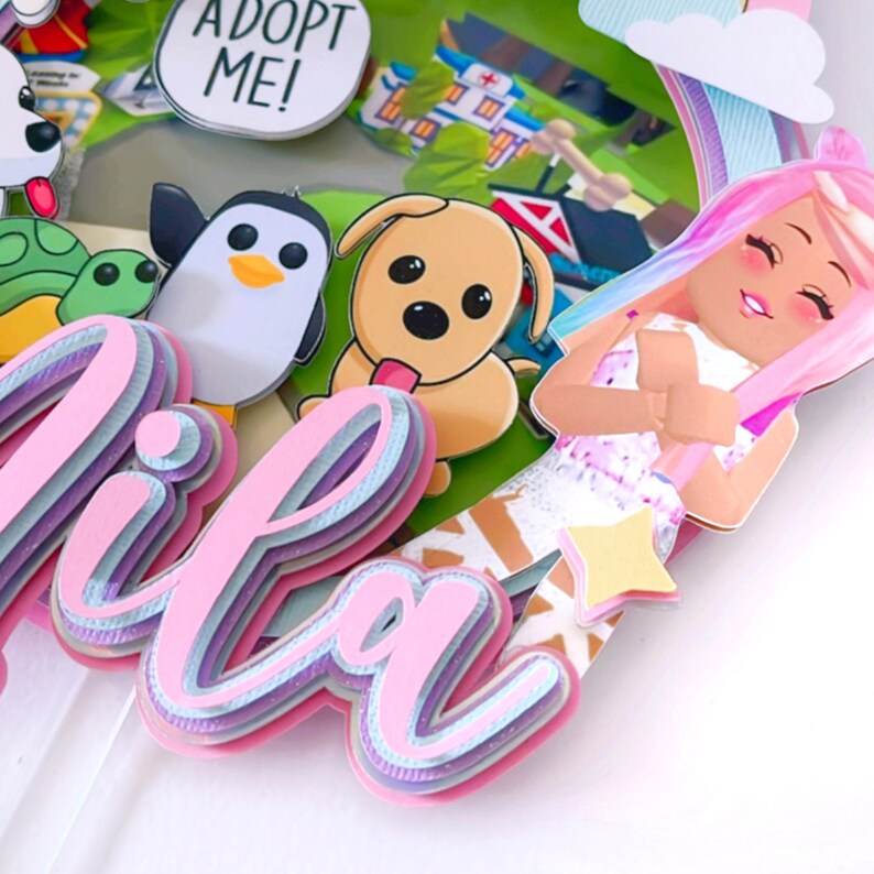 Cake Topper Adopt Me Roblox Party Decorations Cake - Etsy