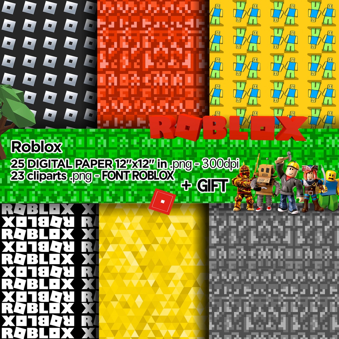 Papeles digitales de Roblox Fondos de Roblox Papeles de - Etsy España