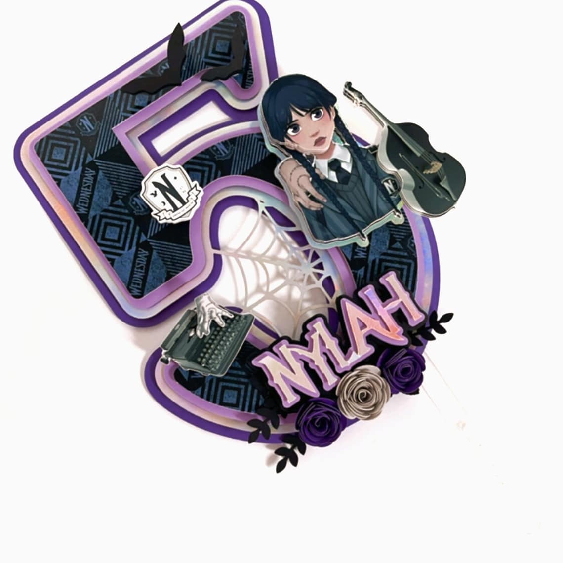 Wednesday Addams Cake Topper Wednesday Addams Birthday - Etsy