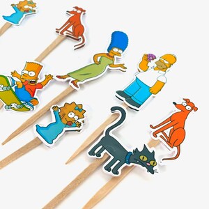 Cupcake Toppers the Simpsons, the Simpsons Birthday, the Simpsons ...