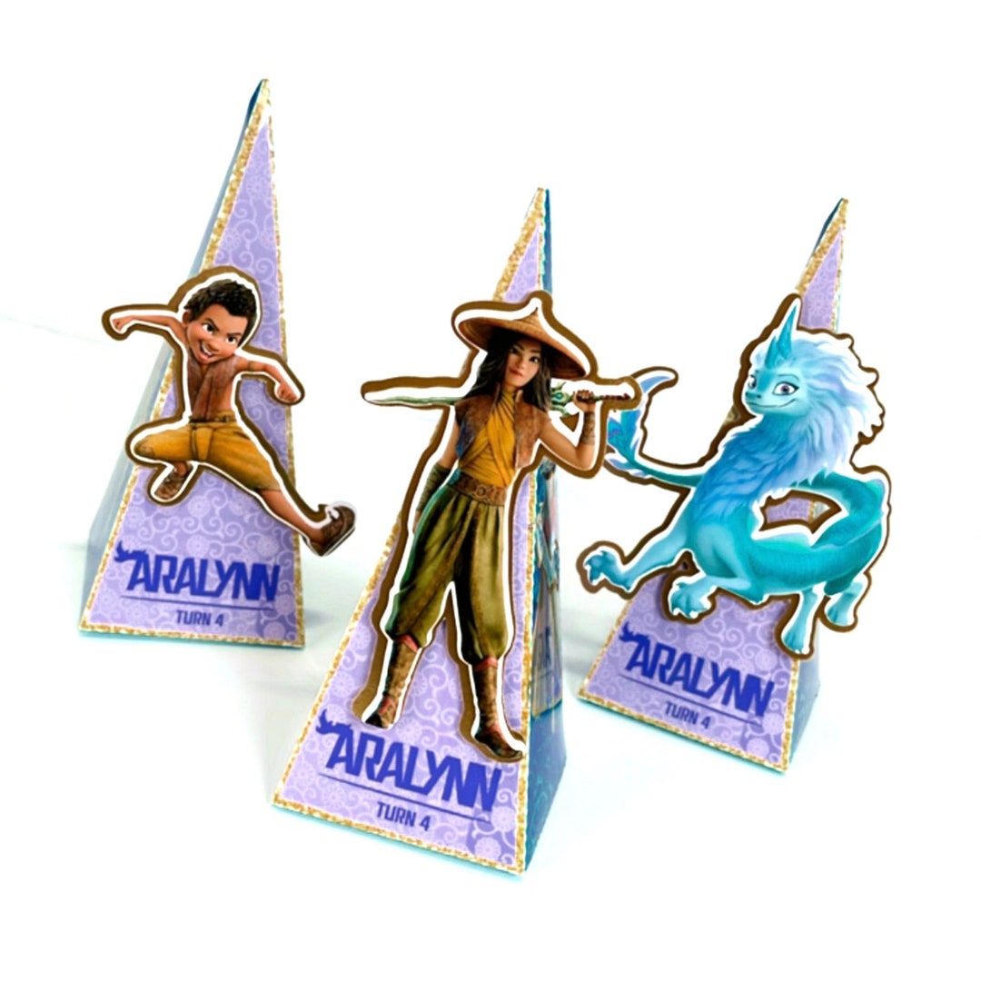 Raya Box Cone Birthday Party, Raya and the Last Dragon Favor Boxes ...