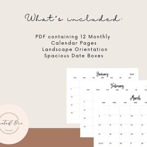 12 Month Calendar Landscape Design Digital Download PDF - Etsy